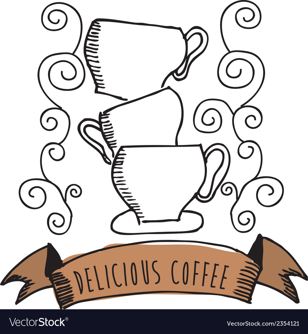 Coffee design over white background Royalty Free Vector
