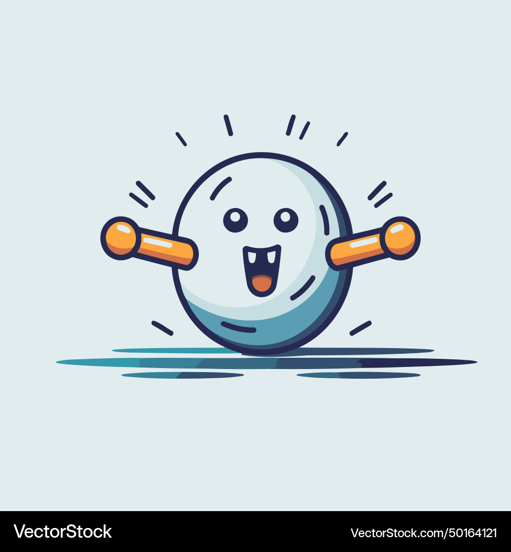 Cute cartoon bowling ball character on white Vector Image