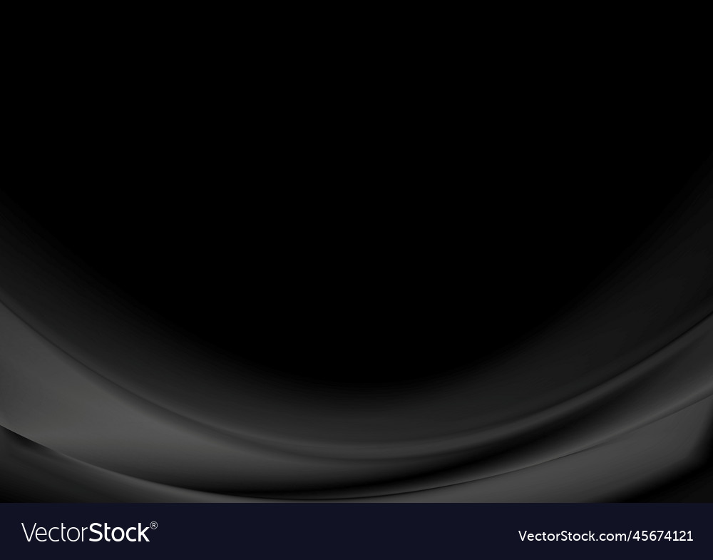 Dark black smooth waves background Royalty Free Vector Image