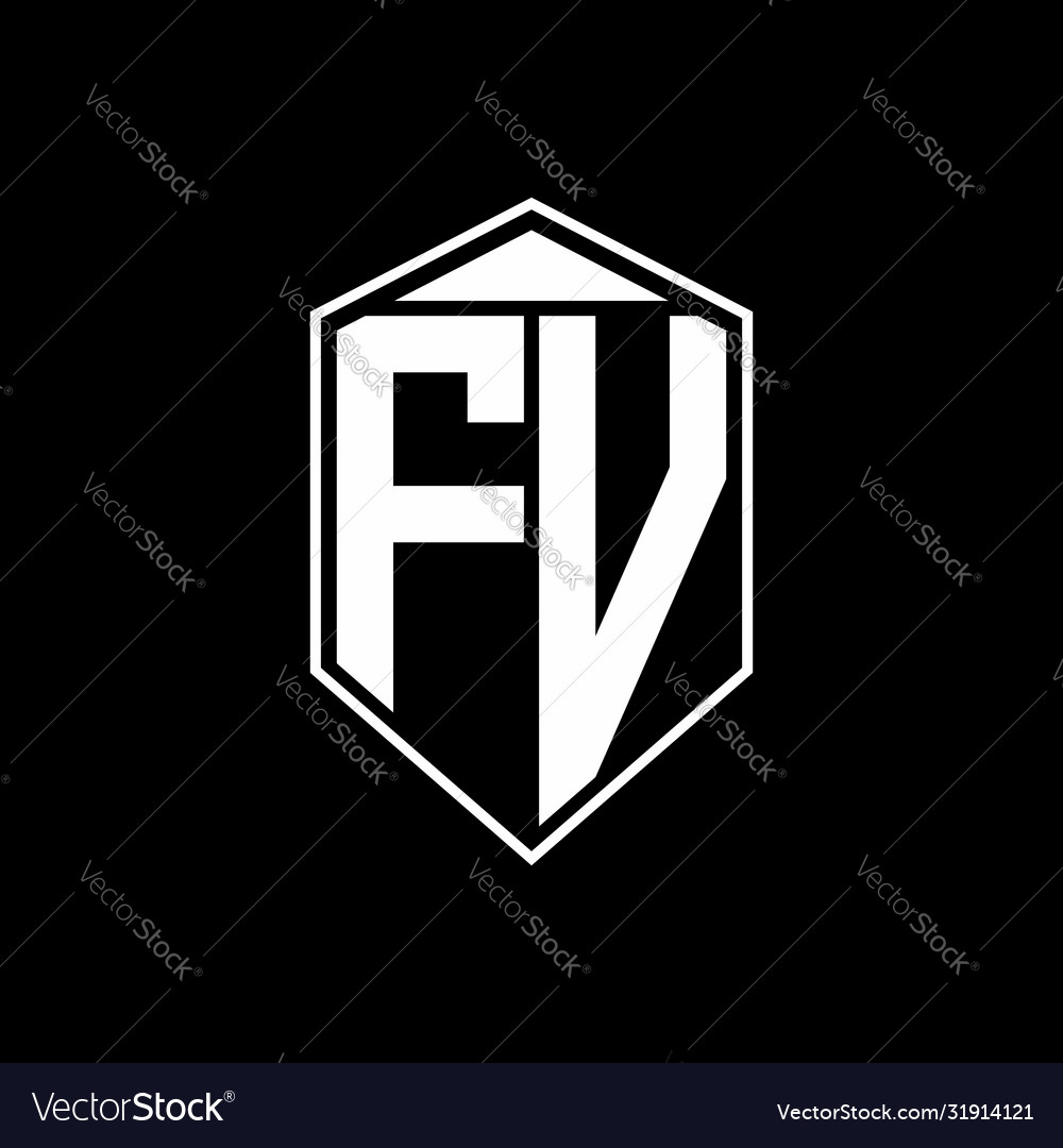 Fv logo monogram with emblem shape combination Vector Image