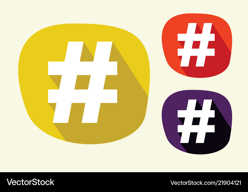 Hashtag icon Royalty Free Vector Image - VectorStock