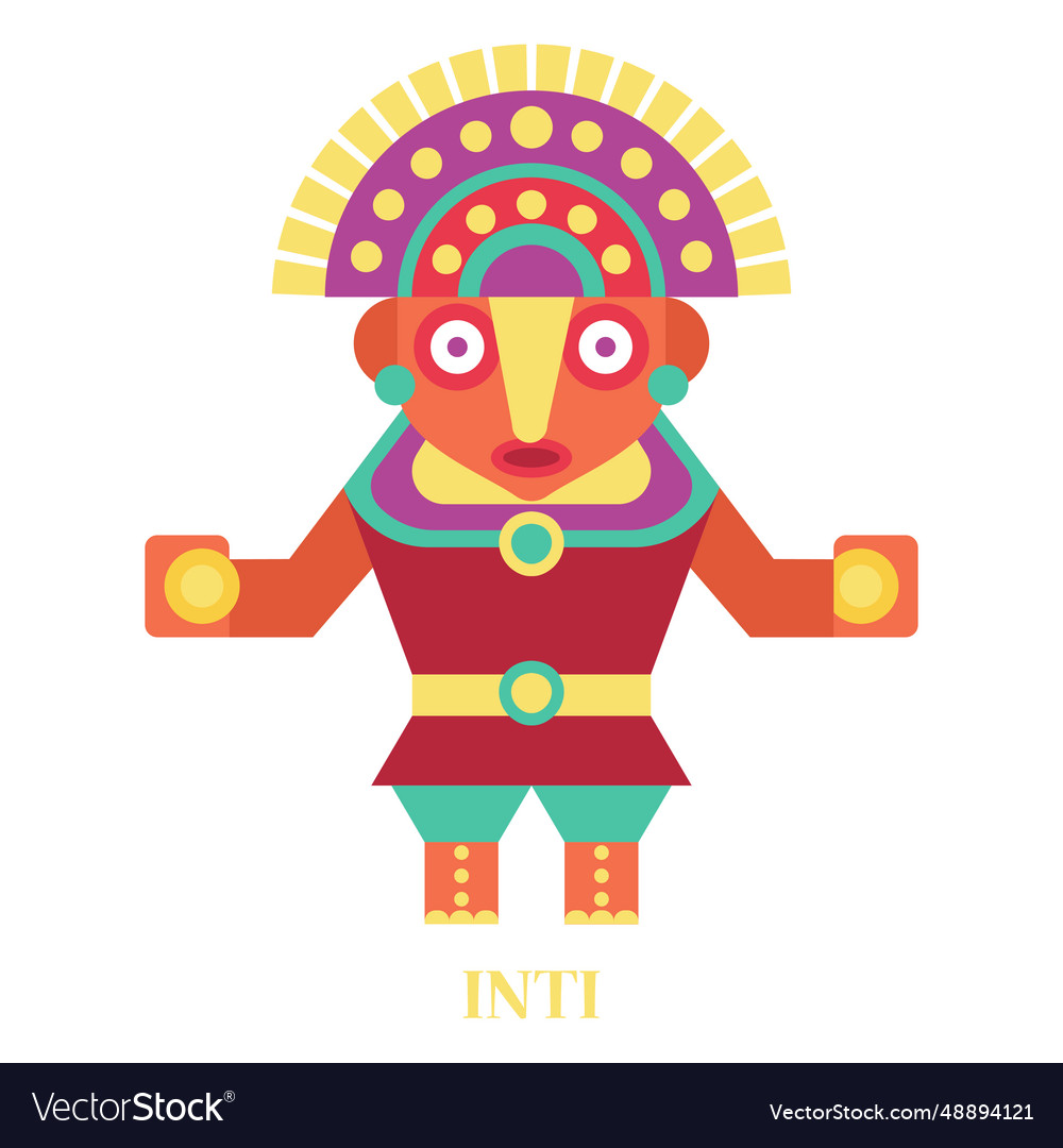 Inti inca divinity flat Royalty Free Vector Image