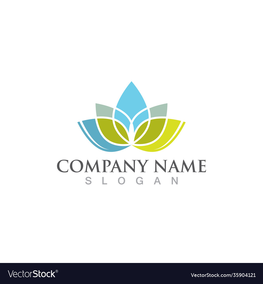Lotus flowers design logo template Royalty Free Vector Image