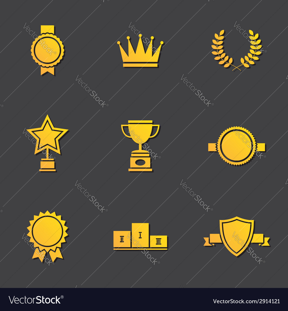 Modern flat design awards Royalty Free Vector Image