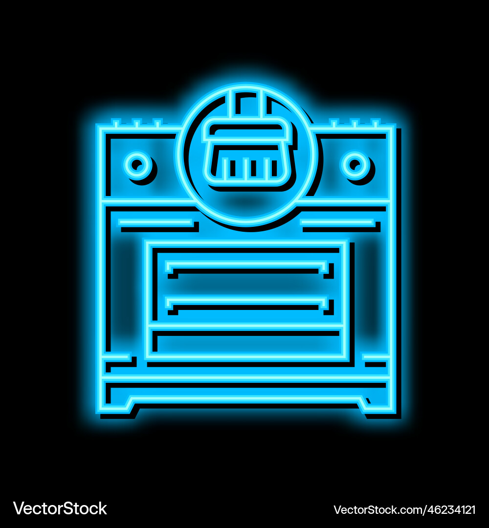 Range cooker cleaning neon glow icon Royalty Free Vector
