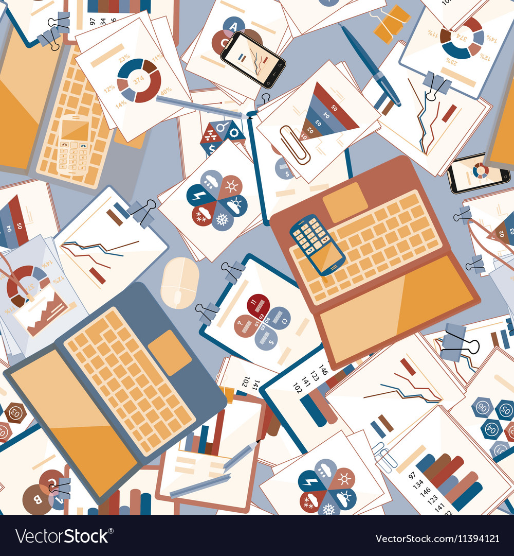 Seamless flat business pattern Royalty Free Vector Image