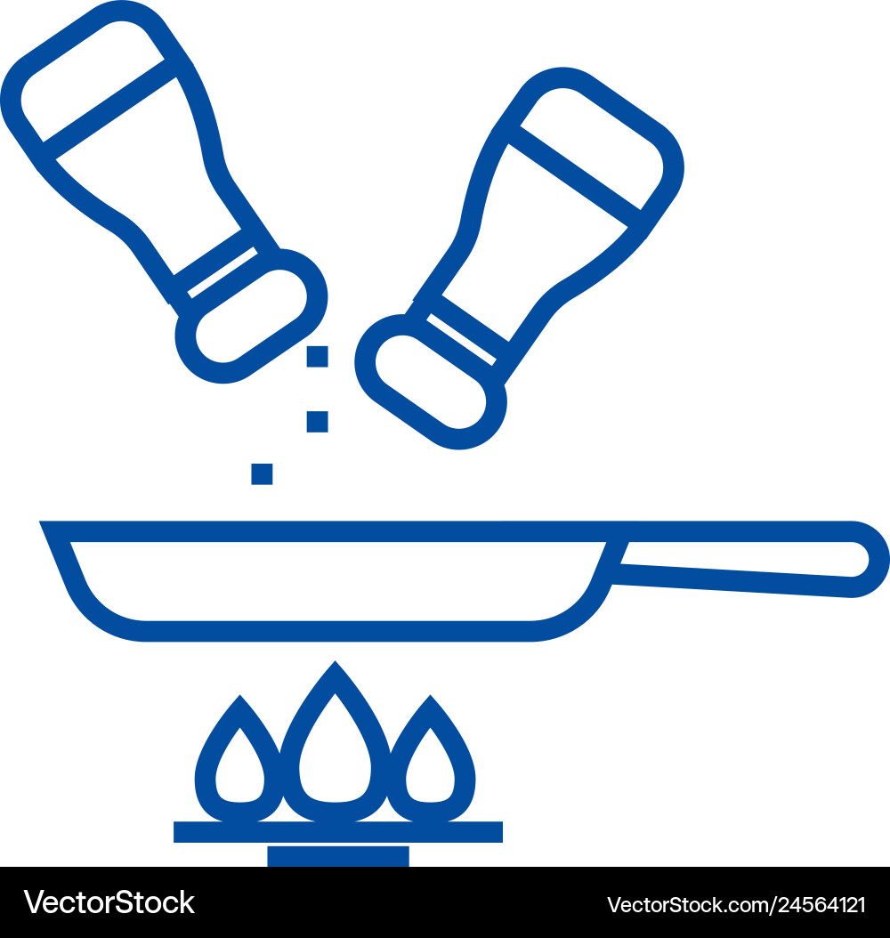 Seasoning food line icon concept Royalty Free Vector Image