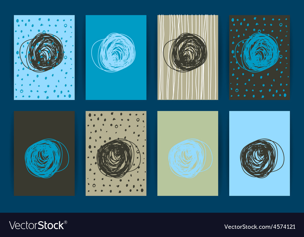 Set hand draw flyers Royalty Free Vector Image