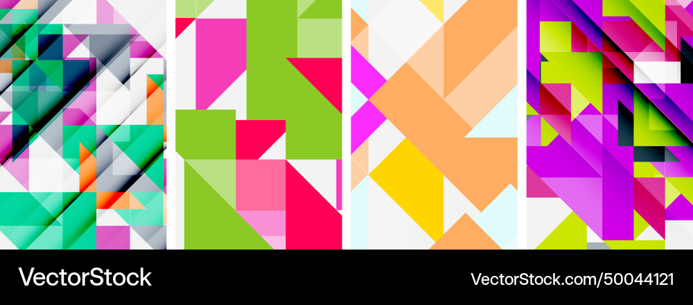 Set of colorful triangle poster cover template Vector Image