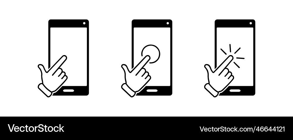 Set of hand touch screen smartphone icons Vector Image