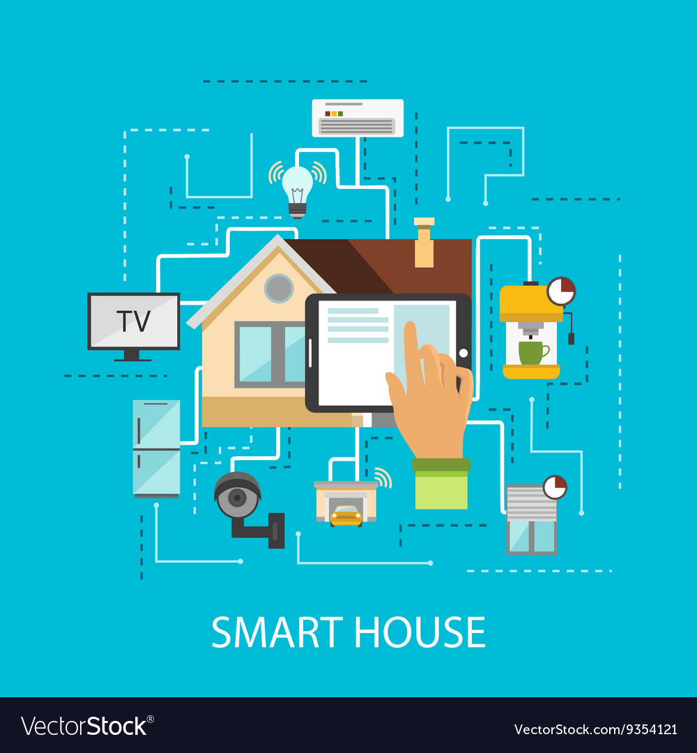 Smart house composition Royalty Free Vector Image