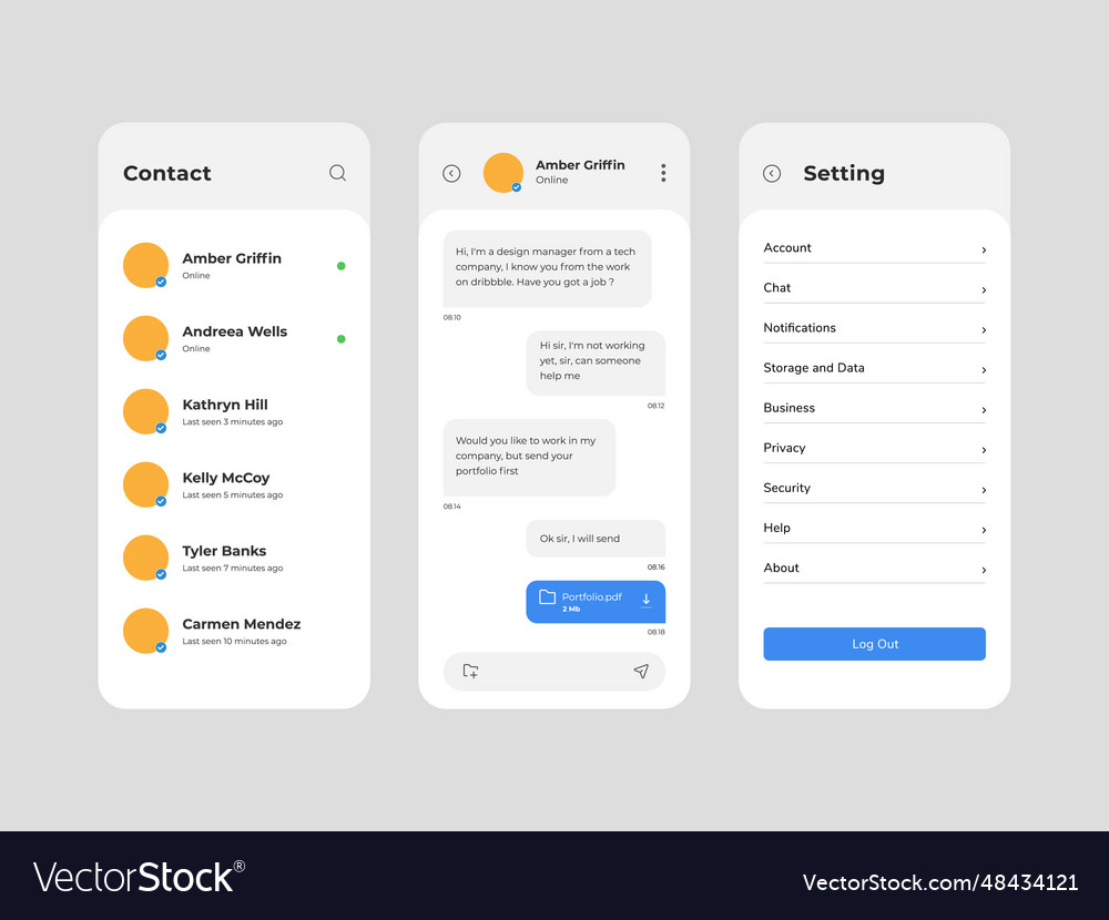 Social networking user interface design template Vector Image