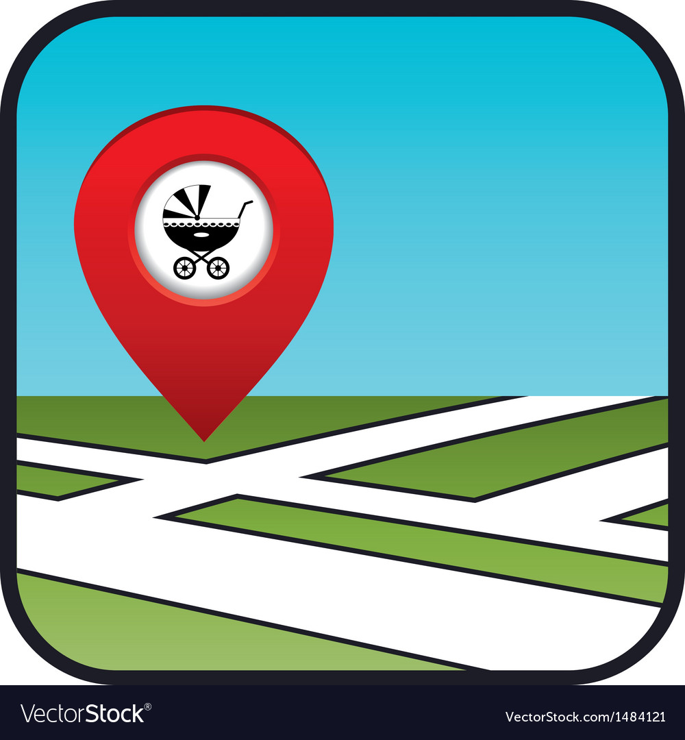 Street map icon with the pointer Royalty Free Vector Image