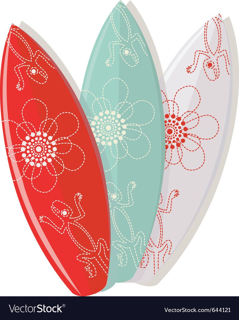 Surf board designs Royalty Free Vector Image - VectorStock