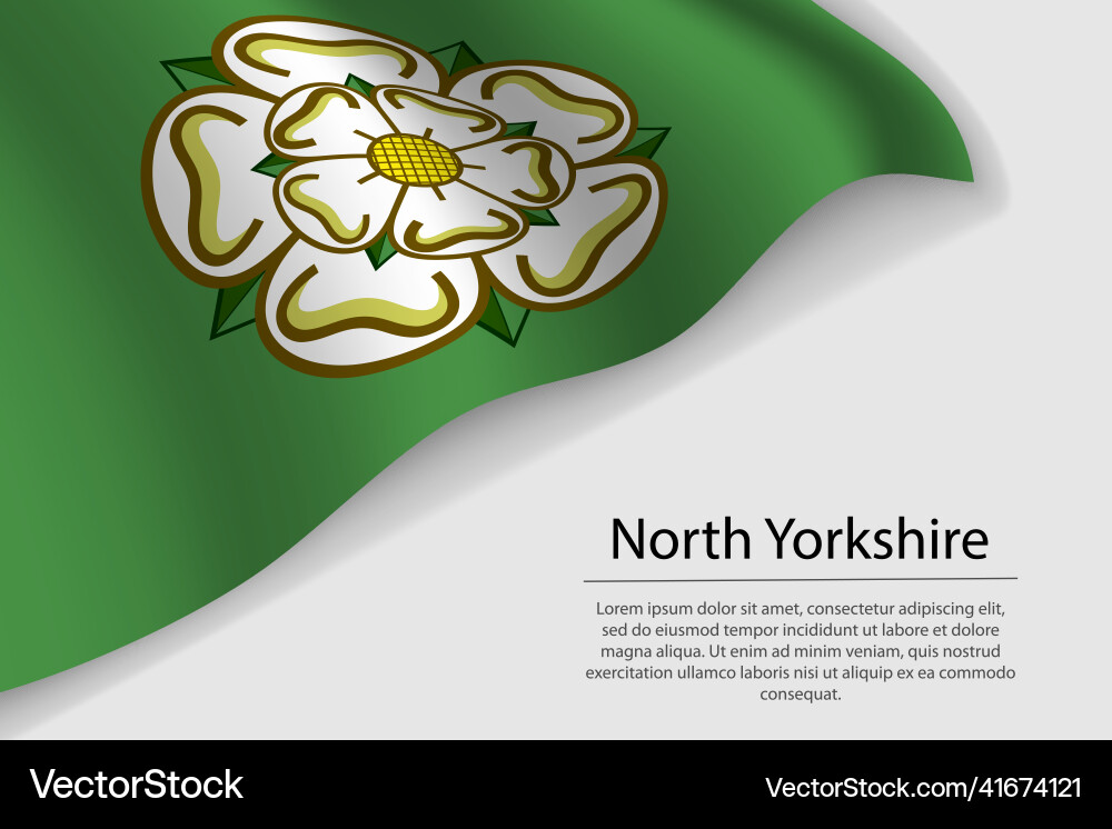 Wave flag of north yorkshire is a county Vector Image