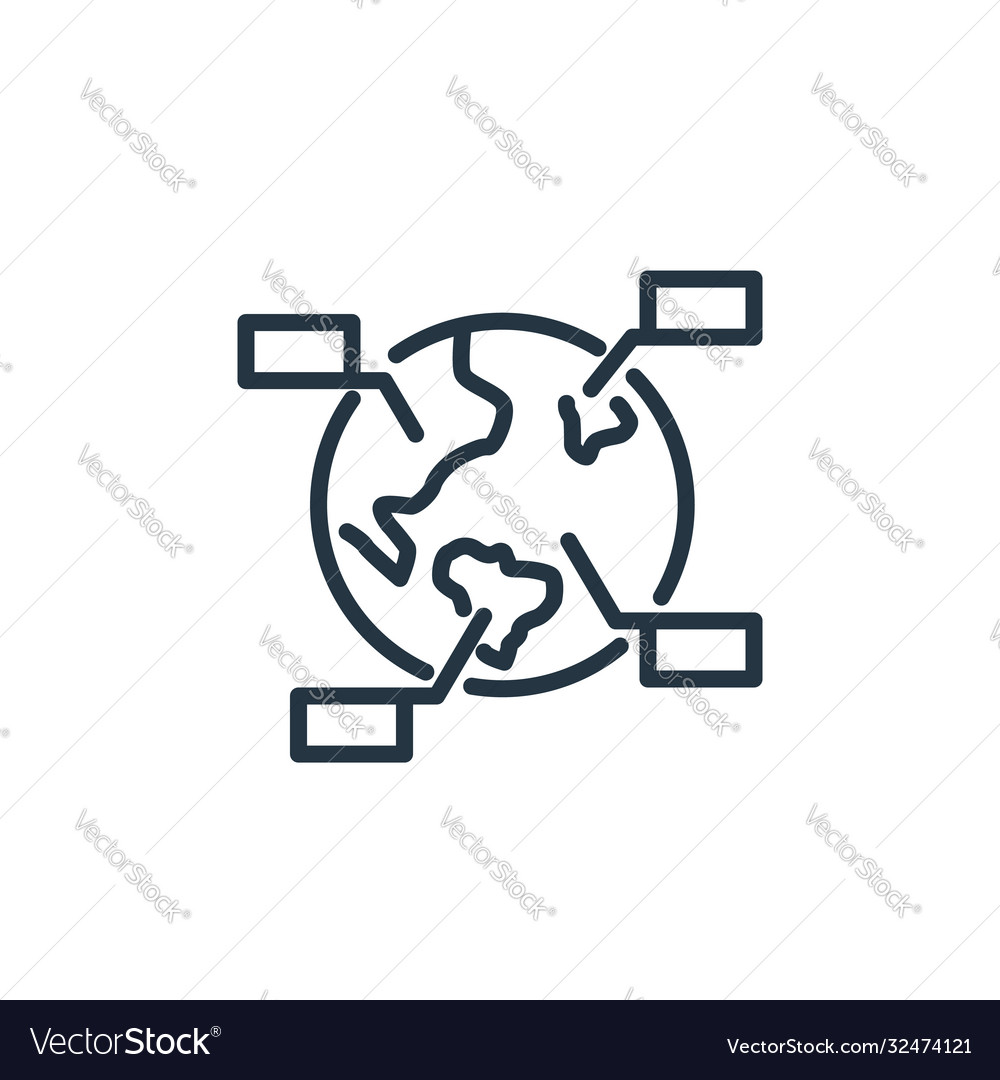 World icon editable stroke linear Royalty Free Vector Image