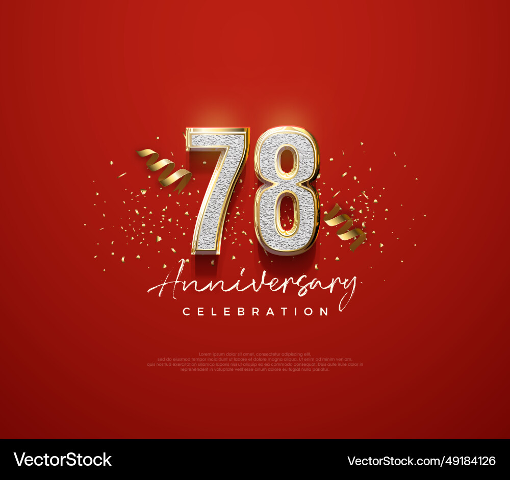 78th anniversary number with an elegant Royalty Free Vector