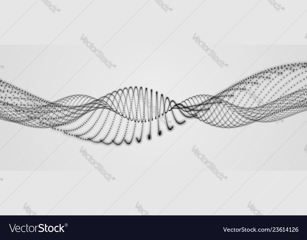 Array with dynamic particles 3d technology style Vector Image