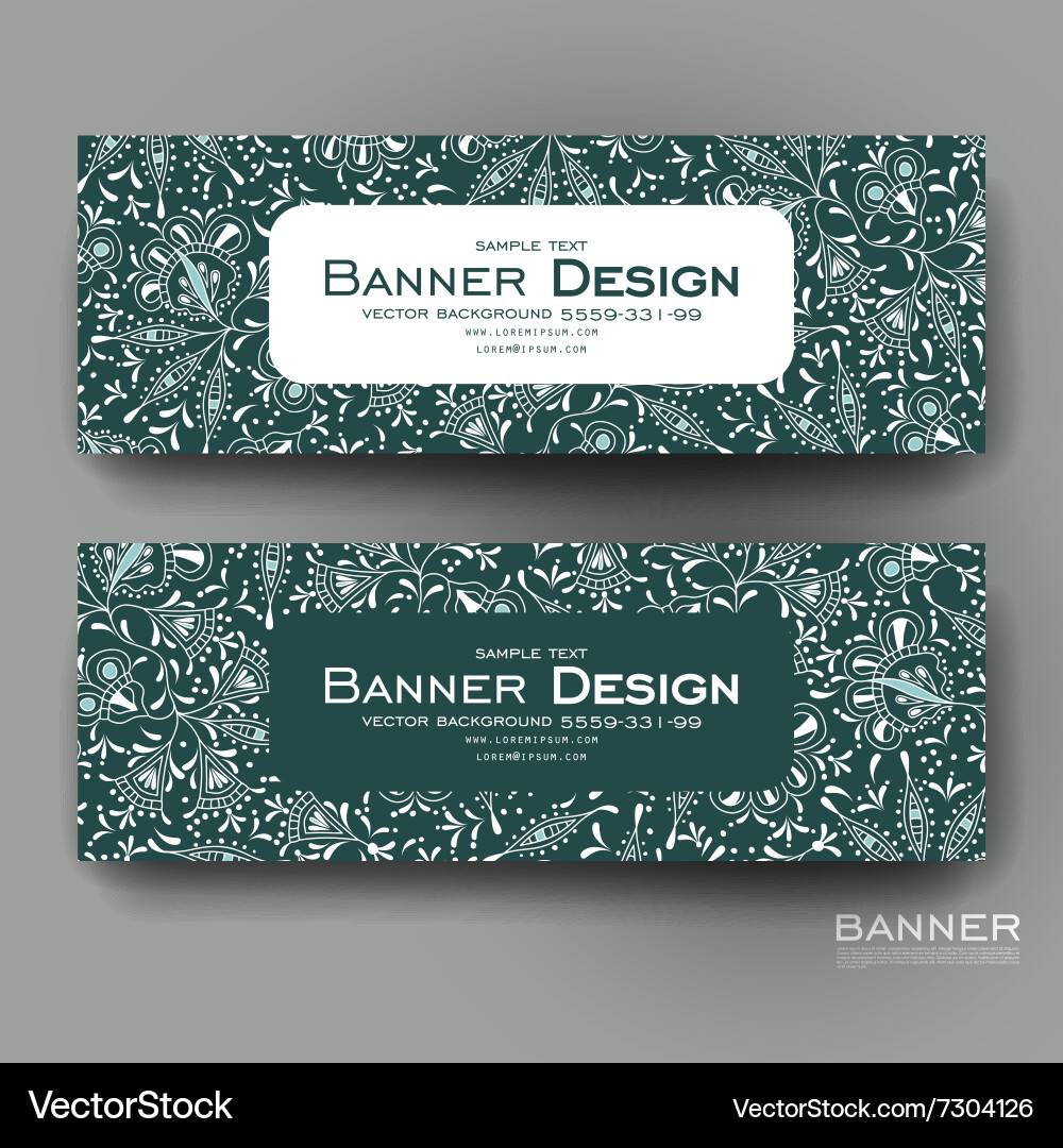 Beautiful banner template with floral Royalty Free Vector