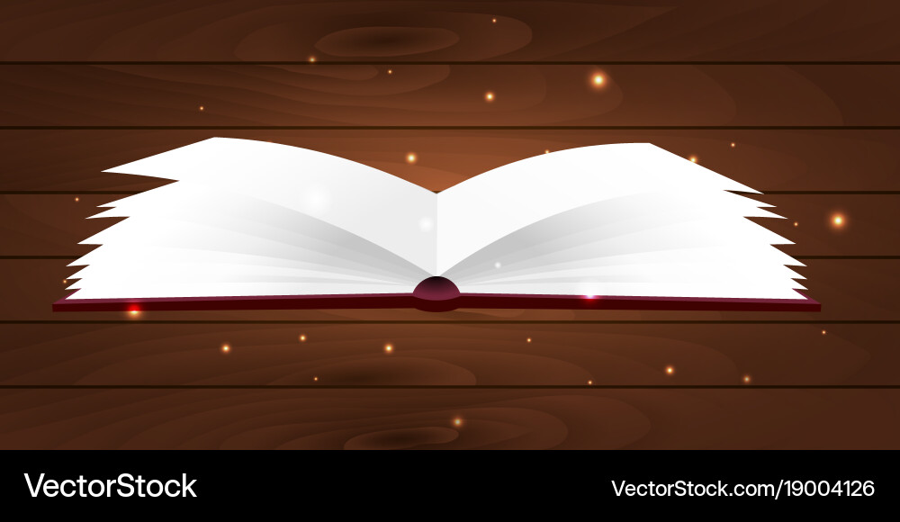 Book poster open with mystic bright light Vector Image