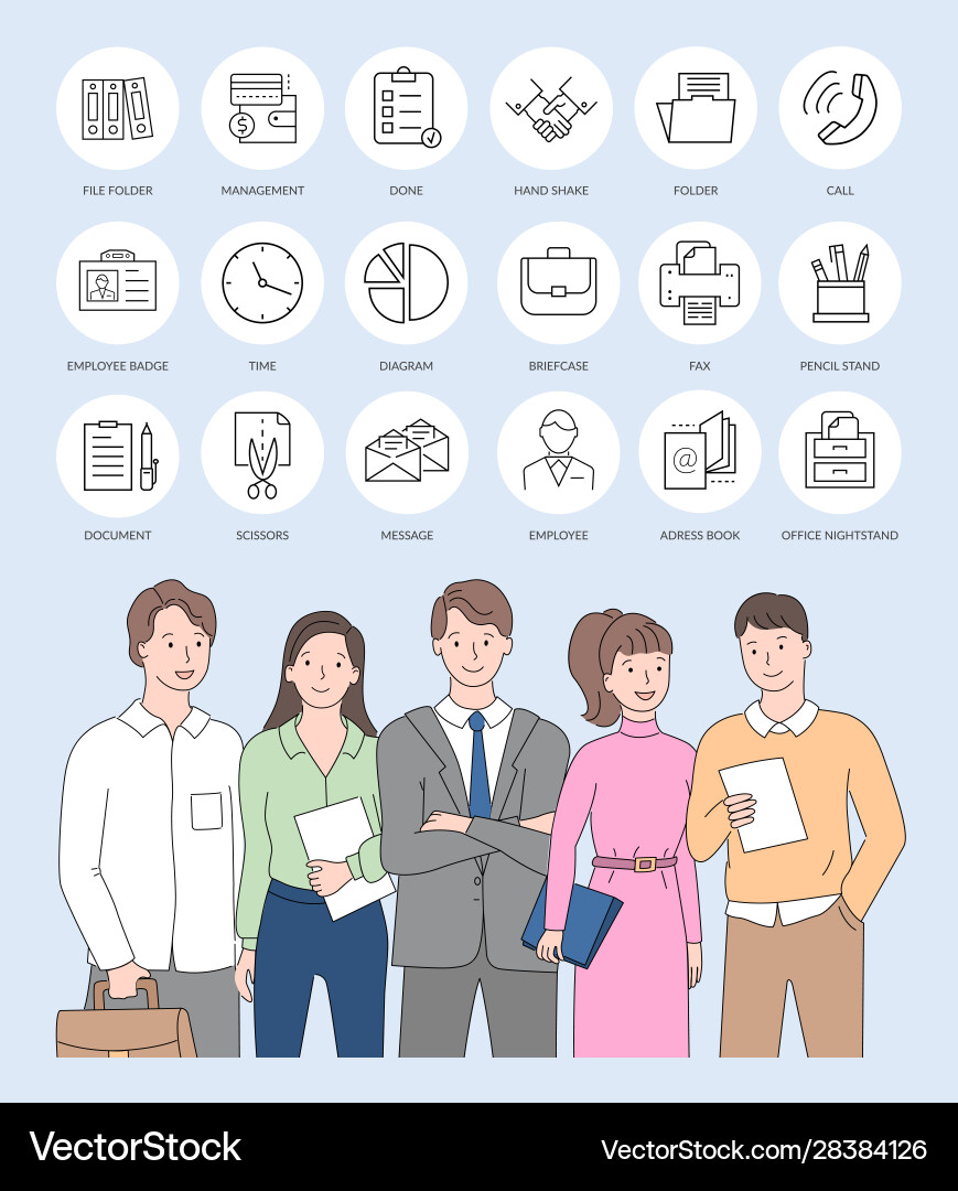 Business colleagues and web design icons Vector Image