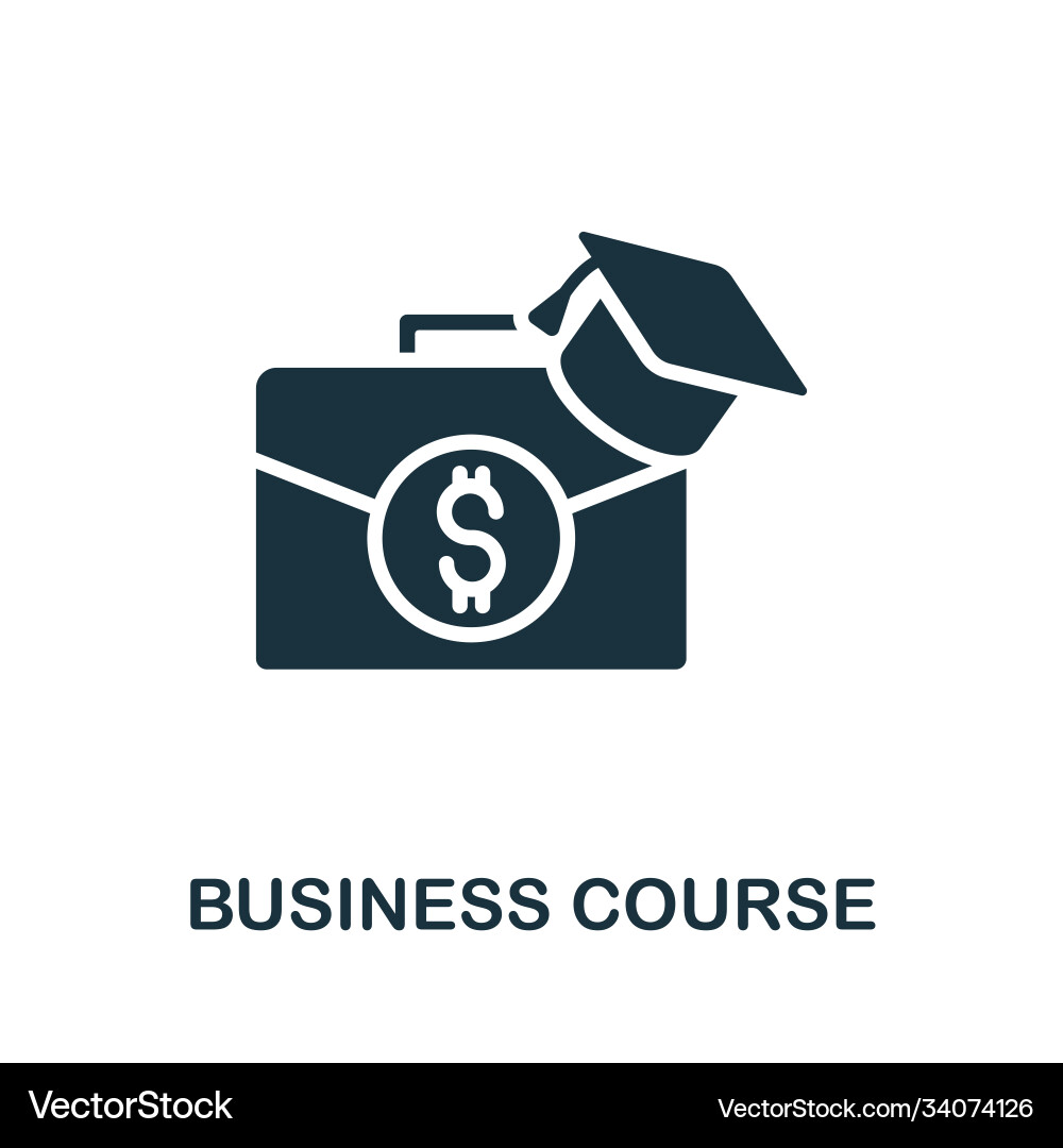 Business course icon simple element from online Vector Image