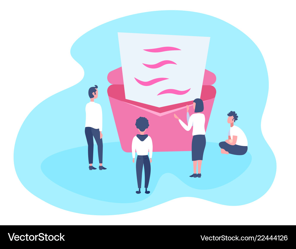 Business people reading paper document letter open