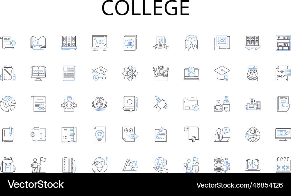 College line icons collection identification Vector Image