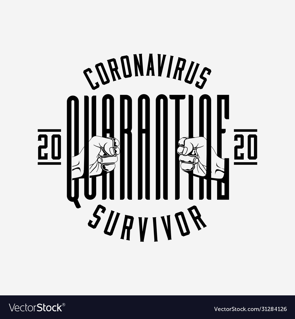 Coronavirus 2020 quarantine survivor badge Vector Image