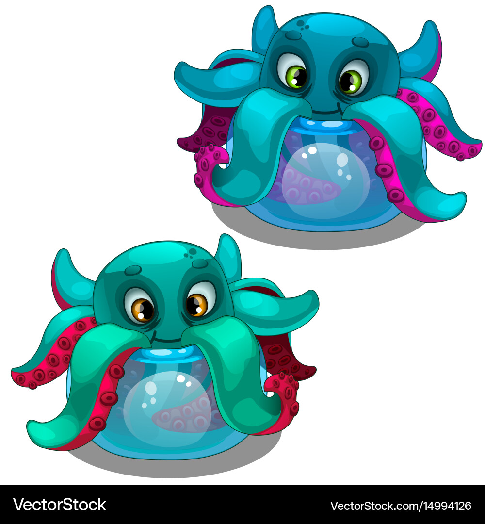 Funny octopus from aquarium sea creature Vector Image