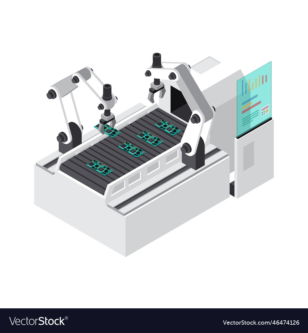Isometric industrial robots Royalty Free Vector Image
