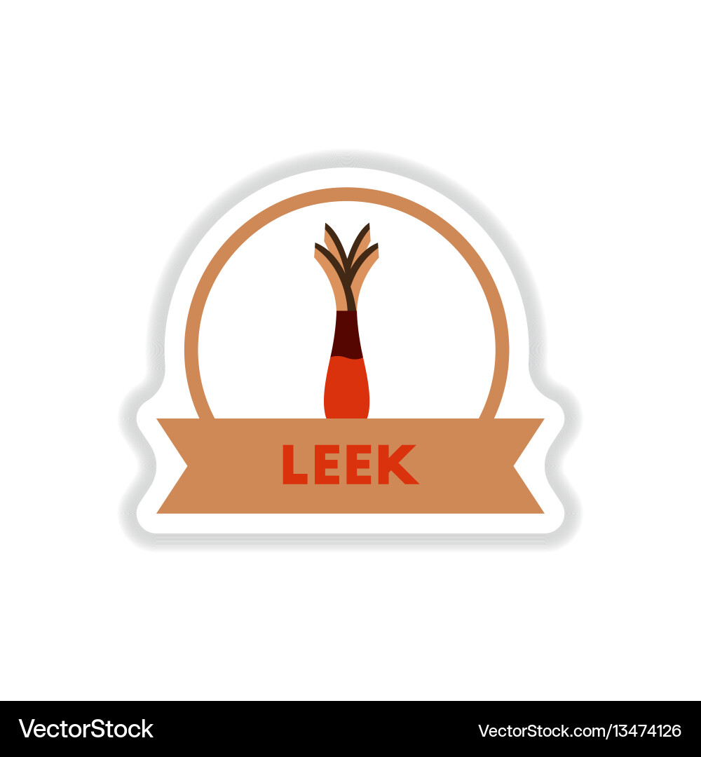 Label icon on design sticker collection leek Vector Image