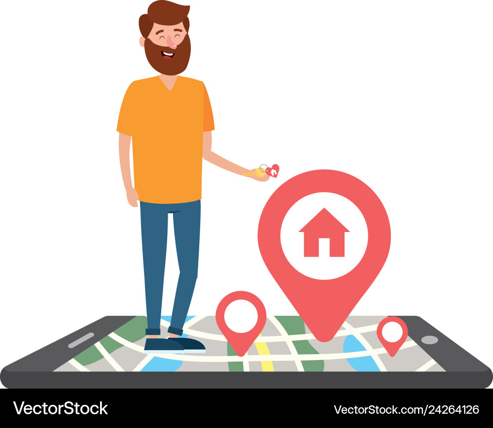 Real estate man cartoon Royalty Free Vector Image