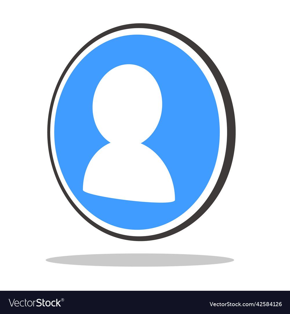 Three-dimensional user icon simple flat Royalty Free Vector