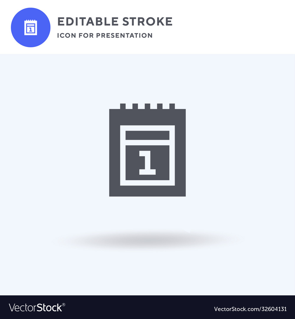 Calendar icon filled flat sign solid Royalty Free Vector