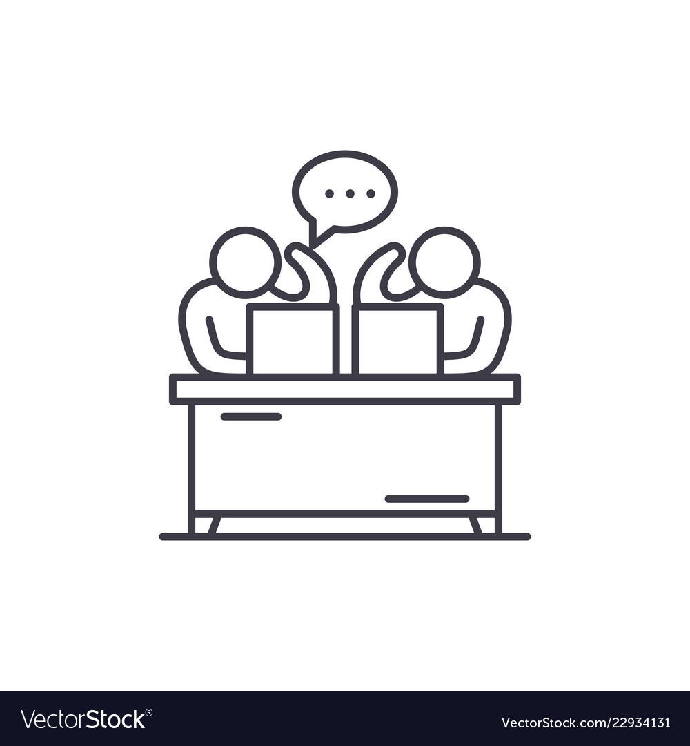 Commentators line icon concept Royalty Free Vector Image