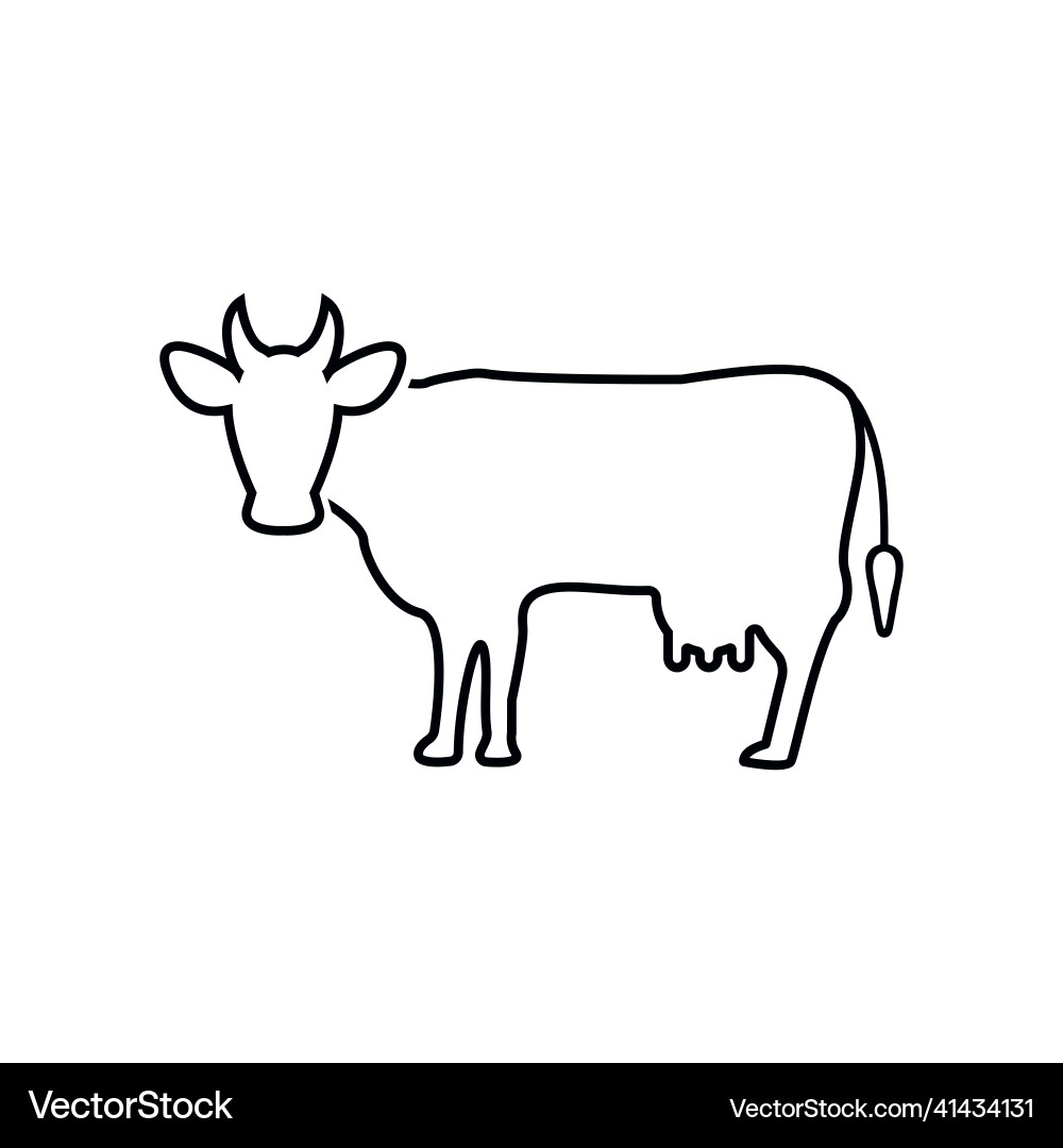 Cow farm animal line icon graphics a linear Vector Image