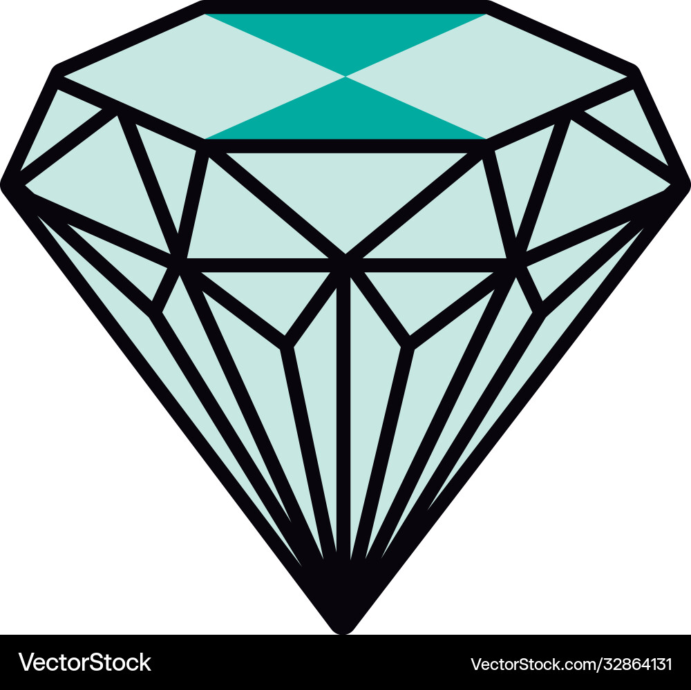 Diamond stone jewerly isolated icon Royalty Free Vector