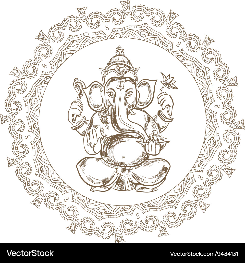 Hand drawn of sitting lord Royalty Free Vector Image