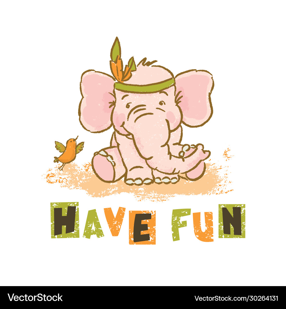 Have fun cartoon elephant animal Royalty Free Vector Image