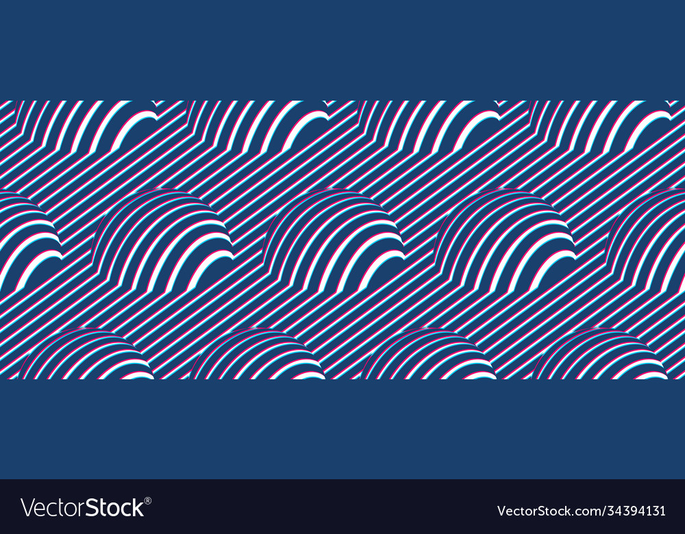 Hemispheres lined optical seamless pattern repeat Vector Image