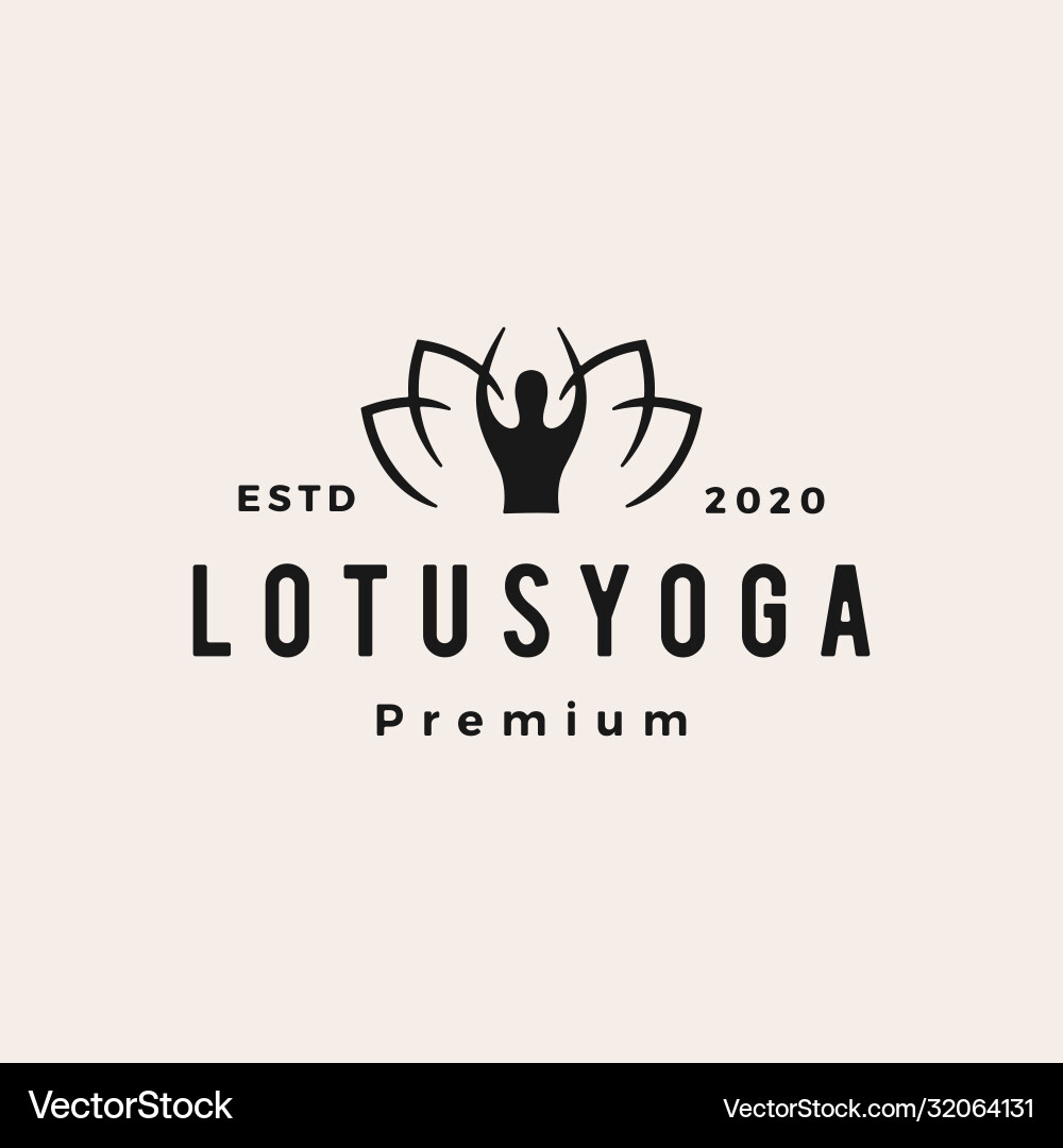 Lotus yoga human logo icon Royalty Free Vector Image