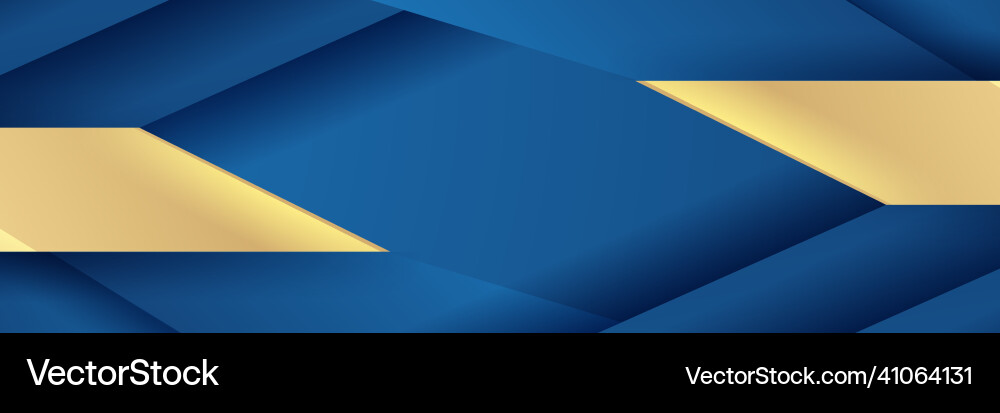 Modern blue and gold abstract banner background Vector Image