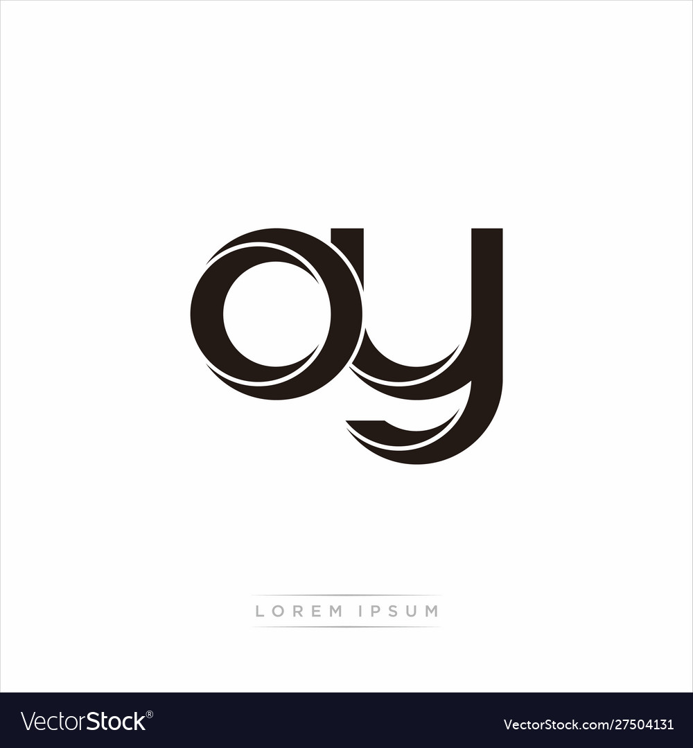 Oy initial letter split lowercase modern monogram Vector Image