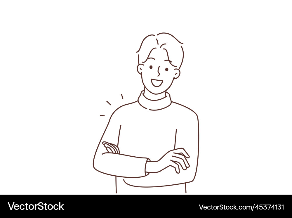 Portrait of smiling man feeling optimistic Vector Image