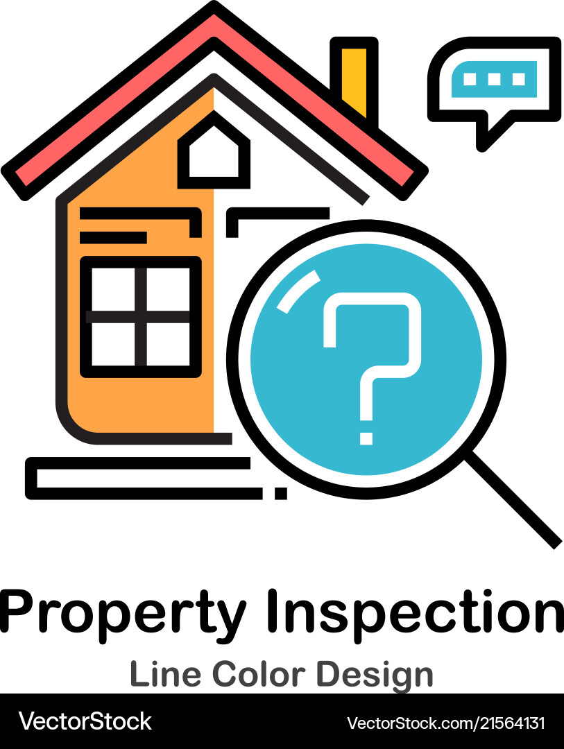 Property inspection line color icon Royalty Free Vector