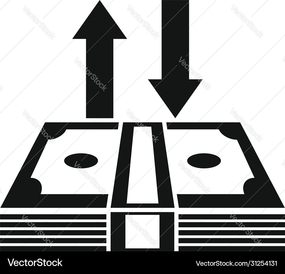 Refund deposit money icon simple style Royalty Free Vector