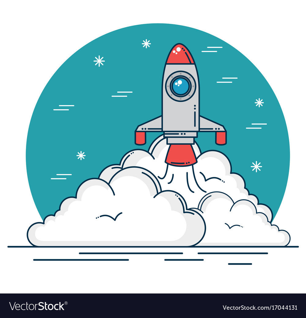 Rocket and clouds design Royalty Free Vector Image