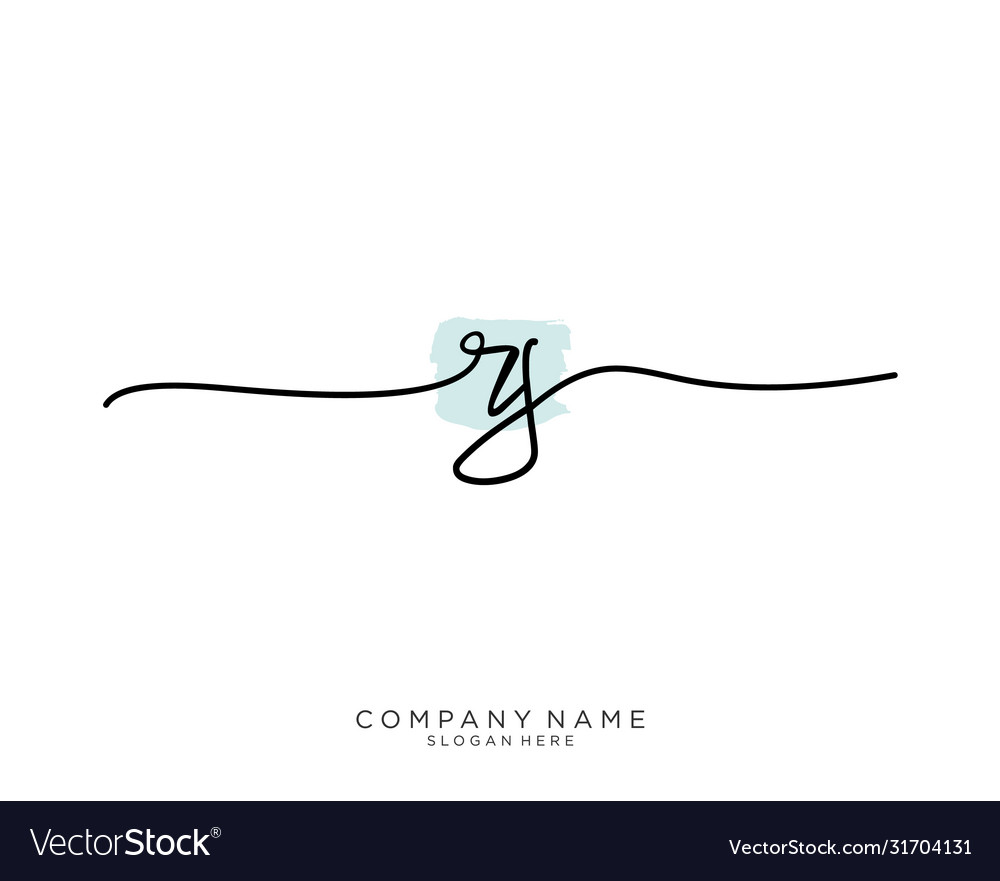 Rs initial handwriting logo design Royalty Free Vector Image