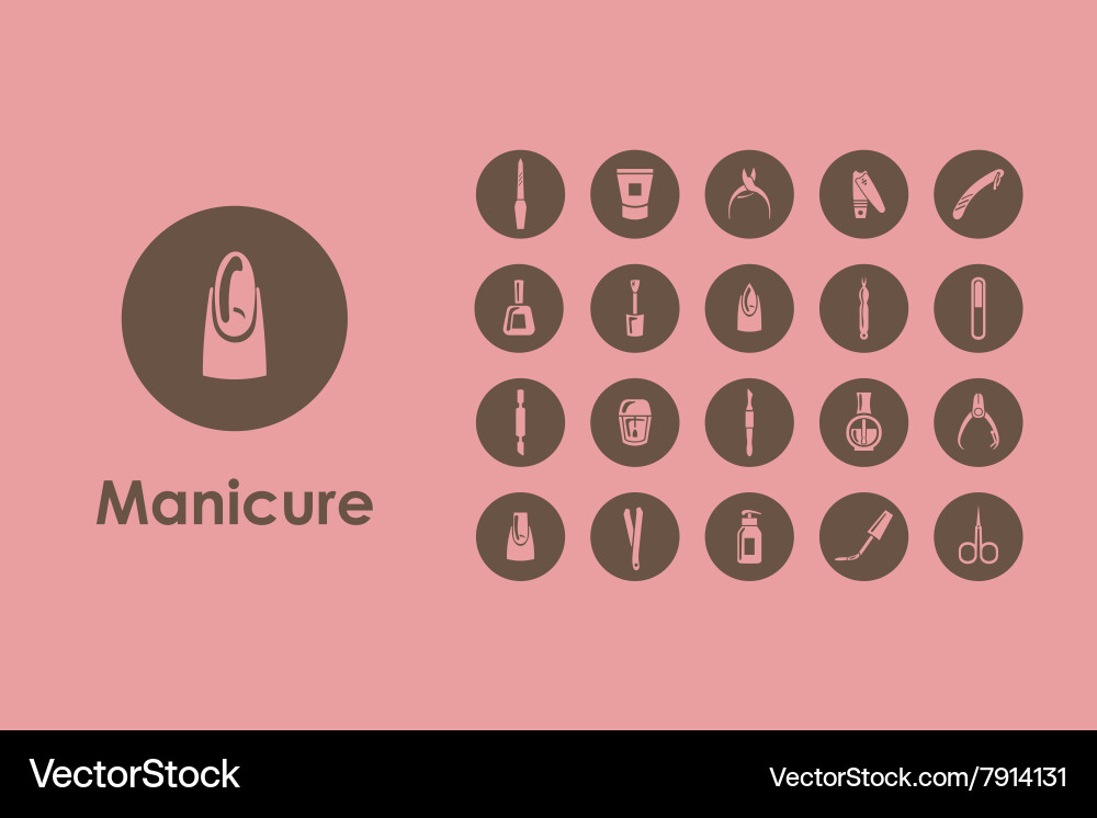 Set of manicure simple icons Royalty Free Vector Image